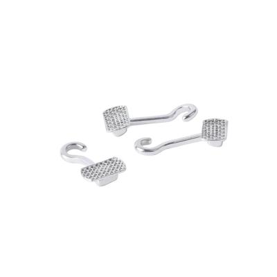China Bondable Sliding Crimpable Hook Rectangular Base 4.5 5.3mm 10 pcs pk Orthodontic Bracket for sale