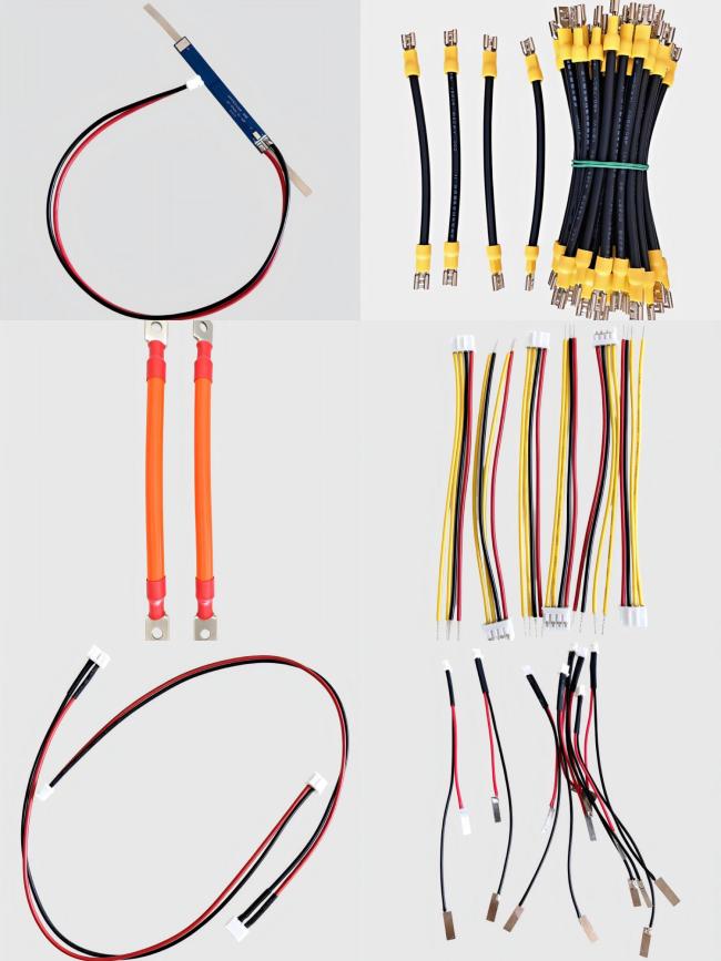Custom heavy duty wire harness, ring terminals, high current battery cables with heat shrink protection