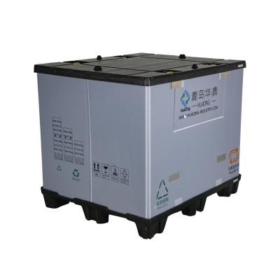 China Caja de palets de plástico corrugado plegable para soluciones de embalaje modernas 1200*1000*850 en venta