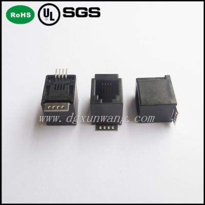 Cina l'UL dei connettori rj45 ha approvato il basso profilo laterale del PWB Jack 4PIN dell'entrata molto, con il cuscinetto della lega per saldatura. in vendita