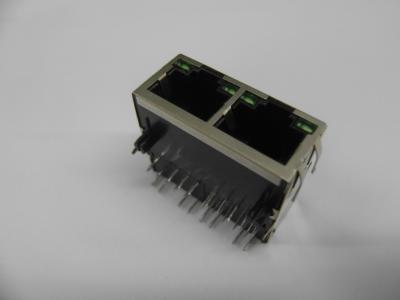 China Conector do Pin RJ45 de IEEE 10 do porto duplo com a fêmea dos dedos 10P8C do IEM do Magnetics à venda