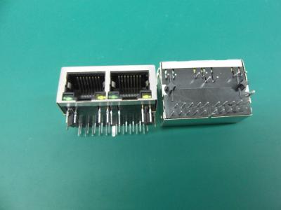 China los 1000M 2 viran RJ45 hacia el lado de babor Jack modular con el Magnetics, conector de ángulo recto femenino 10P8C en venta