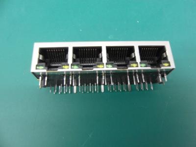 China Puerto multi RJ45 modular trapezoidal Jack con 4 el puerto 1 x 4 de ángulo recto en venta