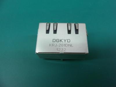 中国 1 x 2 二端 100Base-T は直角 LED が付いている RJ45 コネクターを保護しました 販売のため