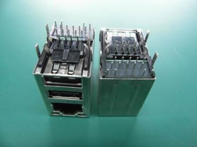 Cina Filtri la rete che il doppio connettore di RJ45 USB con l'oro del nichel ha placcato 1000M 18P8C in vendita