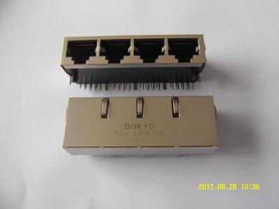 China Schakelaar 1 X 4 Multihaven RJ45 Jack met Transformatorlusje onderaan 10/100BASE Te koop