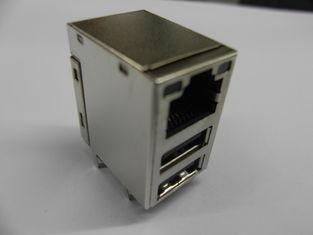 Cina il connettore del filtrante 4-Port RJ45 del ricevitore 10/100BASE con il trasformatore e le dita di EMI catalogano giù in vendita