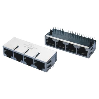 China PCB 4 Haven 90° RJ45 met Transformator/Schakelaar 10 van RJ45 POE Speldenoem Te koop