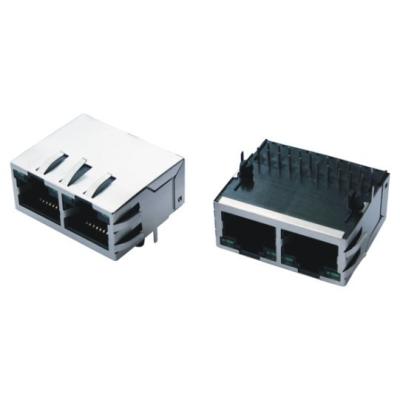 China 25.4mm Gigabit Internet reeks-Hoogste Doos RJ45 met Transformator, 1X2 Au van 2Port rj-45 Jack Filter 50U Te koop