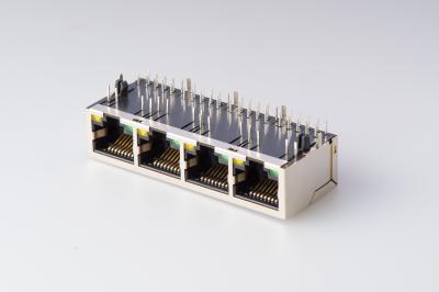 Cina 4 porto Mbps 10/100 una presa magnetica RJ45 da 90 gradi che protegge colore del LED nessuna EMI in vendita