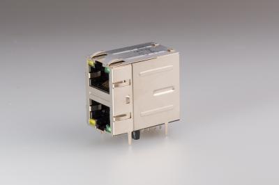 Cina un gigabit di 1 x 2 porti colore del connettore schermato RJ45 LED da 90 gradi nessuna EMI in vendita