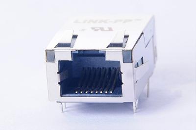 Cina CONNETTORE di BASSO PROFILO RJ45 di 1X1 TAB-UP 10/100/1000M CON LA DIMENSIONE 16.85X24.13X11.30MM, CON IL LED in vendita