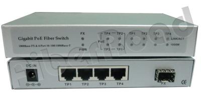 Cina 1 potere del porto Rj45 di SFP 4 del porto sopra il commutatore di fibra ottica 25W di POE di Ethernet in vendita