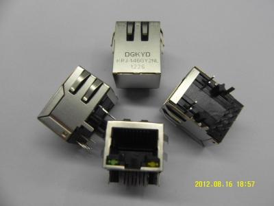 Cina 90 di grado 21.5mm della linguetta singolo porto RJ45 giù con il trasformatore 10/100BASE con le dita di EMI e principale in vendita