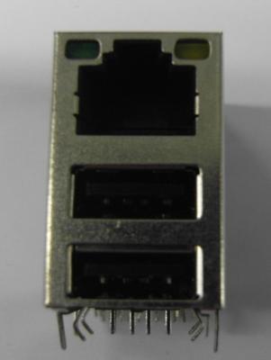 Cina connettore della rete di 10/100/1000Base RJ45 con il trasformatore, doppia spina di USB, Rj45 lan Jack in vendita