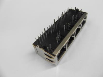 Cina di 10/100BASE 4-Port della linguetta lan Rj45 Jack, connettore giù del filtrante RJ45 del ricevitore con il trasformatore, principale e la EMI in vendita