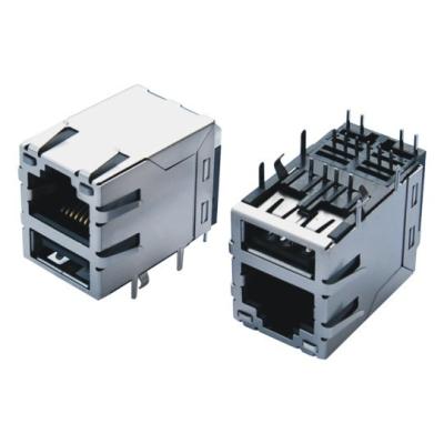 Cina Linguetta integrata sul connettore della rete di RJ45 USB con il trasformatore per la carta della rete di PCMCIA in vendita
