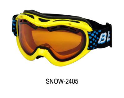 China PC anti de la niebla del logotipo de encargo + gafas ultravioleta de la snowboard del esquí, gafas coloridas del embarque de la nieve para los niños en venta
