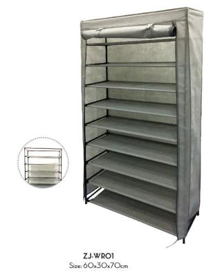 China el guardarropa no tejido de los 60x30x70cm, 9 gradas calza el estante con la cubierta a prueba de polvo en venta