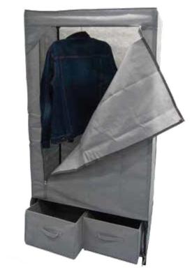 China Guardarropa de la tela no tejida del gris 10KG con 2 cajones en venta