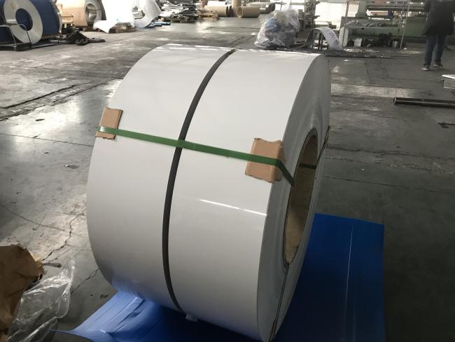 Aluminum strip packaging on wooden pallets ready for shipment