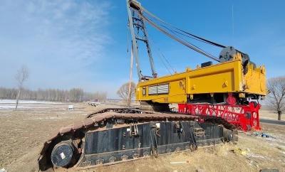 Red and Yellow Used Large Sy Crawler Crane 650 Tons Professional Construction