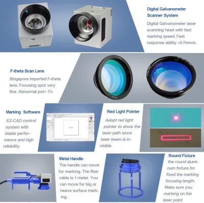 China High Speed Portable Fiber Laser Marking Machine 20W EZCAD Control Software For Metals for sale