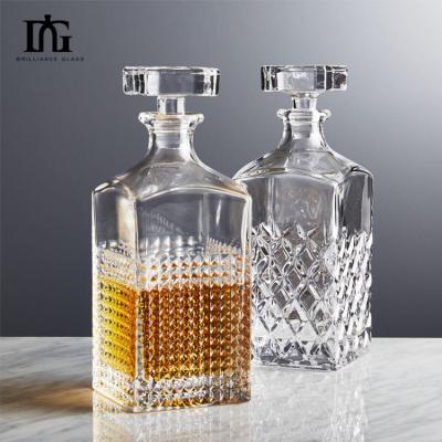 Chine Logo du client acceptable Bouteille en verre de 500 ml pour liqueur de vin spiritueux clair en forme carrée à vendre