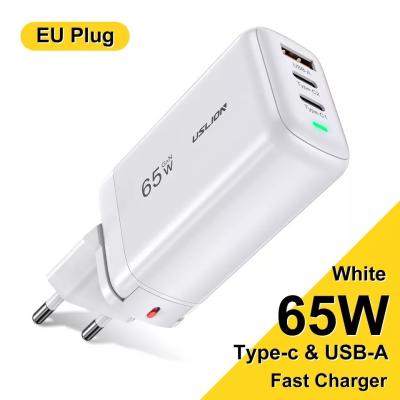 Cina 65W USB tipo C GAN caricabatterie a parete EU Plug per la ricarica rapida di computer portatili e telefoni portatili in vendita