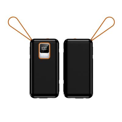 China Outdoor 10000mAh TC Port Mini 22.5W Fast Charging Power Bank com cabo e capacidade real à venda