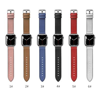 China 22 mm de silicona de cuero de reloj correa para iWatch Serie 6 5 4 3 2 1 SE lujoso y duradero en venta