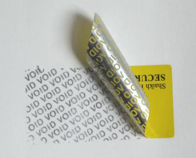 Chine Labels inaltérables de sécurité imprimés par logo coloré avec la numérotation périodique à vendre
