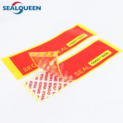 China Trennungsbeständigkeit Total Transfer Tamper Proof Sicherheitsdichtband mit individuellem Logo-Druck zu verkaufen