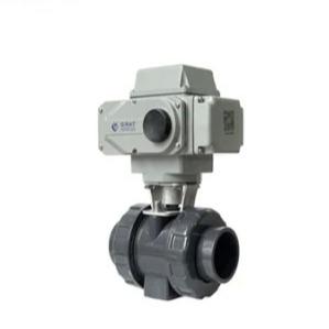 Plastic UPVC Electric Ball Valve Thread Connection For Water Acid And Corrosive