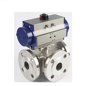 Fluorine Dn80 Chemical Resistant Floating 3 Way Electric Ball Valve