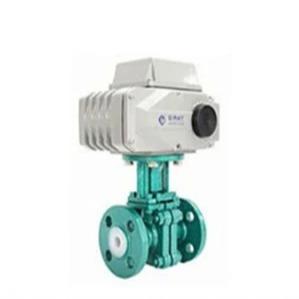 Full Lined Ceramic Flanged Motorized Ball Valve For Acid Waste Water