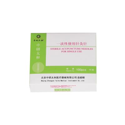 중국 관 100pcs 스테인리스 손잡이에 처분할 수 있는 항류마티스 0.4 Mm 침술 바늘 판매용