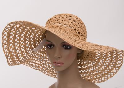 Cina 15cm scavano fuori i cappelli per svago, cappelli neri/beige naturali di Sun della rafia della treccia di Sun in vendita