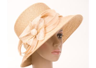 Cina cappelli di paglia delle donne del bordo di 8cm con il fiore, cappelli di paglia delle signore per il partito in vendita