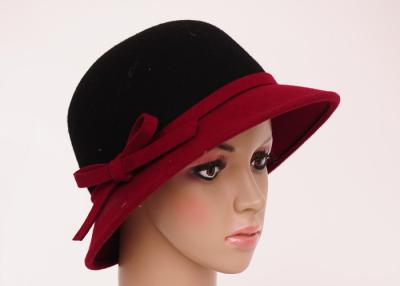 Cina Cappello di Fedora del feltro della lana della donna di Bowknot per la chiesa, cappelli di Fedora del feltro di svago in vendita