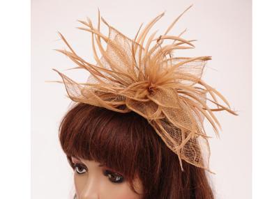 Cina Cappello delle signore di cappelleria della decorazione di Brown pp Sinamay Fascinator per modo in vendita