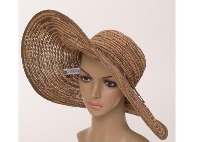 Cina La spiaggia largamente Brimmed il Taupe del cappello 15cm di Sun/il cappello paglia della rafia per le ragazze in vendita