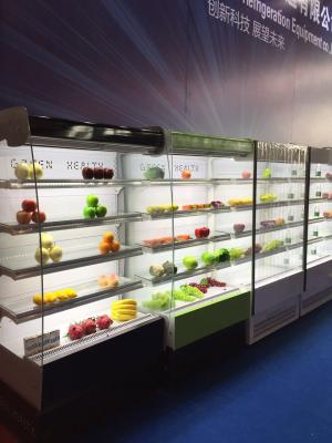 China Vidrio abierto de la curva del refrigerador de Multideck del equipo de refrigeración del supermercado en venta