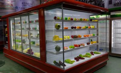 China Refrigerador más desapasible afrontado abierto de la exhibición de la torta de la exhibición de Chocalate de la carne en venta