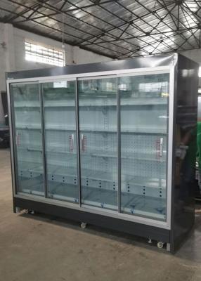 China Enfriador abierto de múltiples pisos cerrado remoto de vidrio transparente Visi Cooler estante de 4 capas en venta