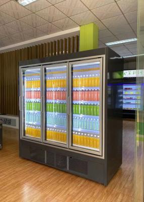 China Refrigerador de la exhibición de Multideck de la venta al por menor de la tienda con las puertas verticalmente en venta