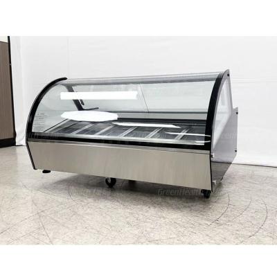 China Aço inoxidável Table Top Ice Cream Display Showcase Freezer Para Gelato à venda