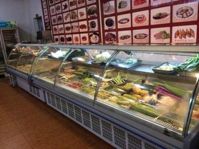 China Liftable van de de Delicatessenwinkelvertoning van de Glasdeur Ijskast/het Rood of het Wit kleuren de Harder van de Vleesvertoning Te koop