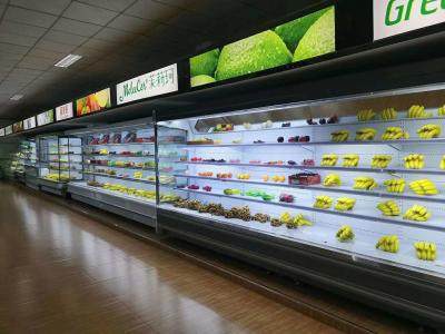 China Refrigerador abierto de la exhibición del montante de Multdeck con el sistema remoto del interior en venta