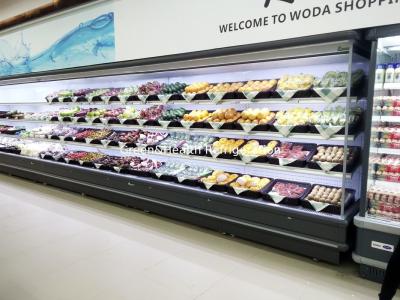 China refrigerador abierto de Multideck de la placa de acero del color del blanco de los 2M, refrigerador de la exhibición de Multideck en venta